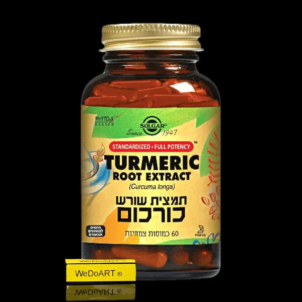 Solgar - Turmeric root extract 60 herbal capsules – WEDOART-IL